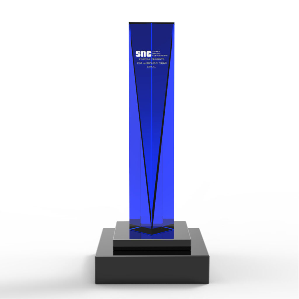 Blue Crystal Tower | Shop Custom Blue Optic Crystal Award